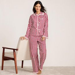 LANDS' END Lands' End x Lulu Guinness Popeline-Pyjamaset, Damen, size: regular, Rot, Baumwolle, by Lands' End