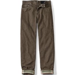 LANDS' END Stretch-Denim Jeans mit Komfortbund und Flanellfutter f&uuml;r Herren, Classic Fit, Herren, size: regular, Braun, Baumwoll-Mischung, by Lands' End