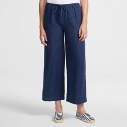 LANDS' END Premium Reinleinen-Schlupfhose in 7/8-L&auml;nge, Damen, size: regular, Blau, Leinen, by Lands' End
