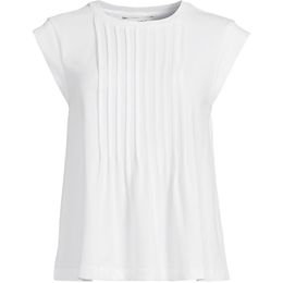 LANDS' END Kurz&auml;rmeliges Biesenshirt aus Baumwolle/Modal-Mix f&uuml;r Damen, Damen, size: regular, Wei&szlig;, Baumwolle Modal, by Lands' End