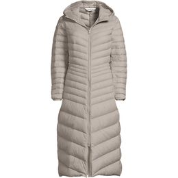 LANDS' END Ultraleichter Maxi-Daunenmantel mit Kapuze WANDERWEIGHT f&uuml;r Damen, Damen, size: regular, Beige, Nylon/Daunen, by Lands' End