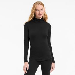 LANDS' END Stretch-THERMASKIN-Oberteil mit Rollkragen f&uuml;r Damen in Petite-Gr&ouml;&szlig;e, Damen, size: petite, Schwarz, Elasthan/Polyester-Mischung, by Lands' End