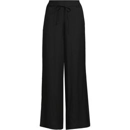 LANDS' END Weite Ready to Go Schlupfhose mit B&auml;ndchenzug in Petite-Gr&ouml;&szlig;e, Damen, size: petite, Schwarz, Nylon/Viskose, by Lands' End