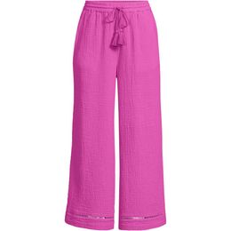LANDS' END 7/8-Schlupfhose aus Musselin f&uuml;r Damen in Plus-Gr&ouml;&szlig;e, Damen, size: plus, Pink, Baumwolle, by Lands' End