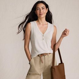 LANDS' END Top aus Leinenmix f&uuml;r Damen, Damen, size: regular, Gelb, Baumwolle/Leinen/Baumwoll-Mischung, by Lands' End