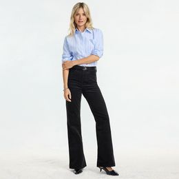 LANDS' END Feincord-Schlaghose High Waist f&uuml;r Damen, Damen, size: regular, Schwarz, Elasthan/Baumwoll-Mischung, by Lands' End