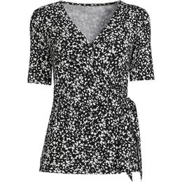 LANDS' END Shirt in Wickel-Optik in Petite-Gr&ouml;&szlig;e f&uuml;r Damen, Damen, size: petite, Schwarz, by Lands' End