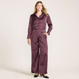 LANDS' END Gemusterte Satinhose f&uuml;r Damen, Damen, size: regular, Lila, Polyester, by Lands' End