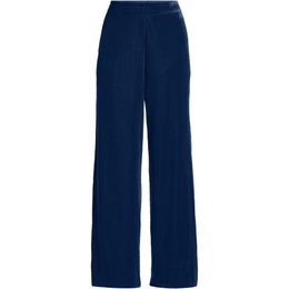 LANDS' END Samthose mit weitem Bein f&uuml;r Damen, Damen, size: regular, Blau, Polyester, by Lands' End