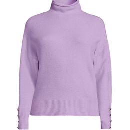 LANDS' END Soft Touch Stehkragenpullover mit &Auml;rmelkn&ouml;pfen f&uuml;r Damen, Damen, size: regular, Lila, Polyacryl/Woll-Mischung/Nylon-Mischung, by Lands' End