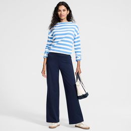 LANDS' END Starfish High Waist Hose mit weitem Bein f&uuml;r Damen in Petite-Gr&ouml;&szlig;e, Damen, size: petite, Blau, Elasthan/Baumwoll-Mischung, by Lands' End