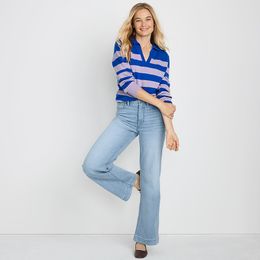 LANDS' END Recover Jeans High Waist mit weitem Bein in Tall-Gr&ouml;&szlig;e, Damen, size: tall, Blau, by Lands' End