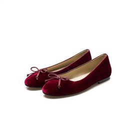 LANDS' END Ballerinas mit Schleife f&uuml;r Damen, Damen, size: regular, Rot, Leder, by Lands' End