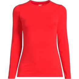 LANDS' END Shirt aus Baumwolle/Modal-Mix mit Rundausschnitt f&uuml;r Damen in Plus-Gr&ouml;&szlig;e, Damen, size: plus, Rot, Elasthan/Baumwolle Modal, by Lands' End