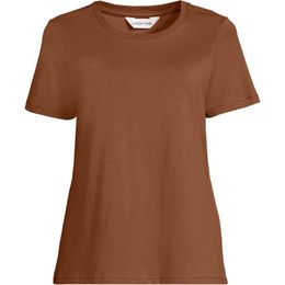 LANDS' END Supima T-Shirt mit Rundhalsausschnitt in Petite-Gr&ouml;&szlig;e f&uuml;r Damen, Damen, size: petite, Orange, Baumwolle, by Lands' End