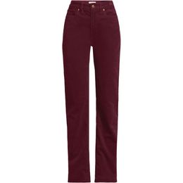 LANDS' END Straight Fit Feincord-Hose, Damen, size: regular, Rot, Elasthan/Baumwoll-Mischung, by Lands' End