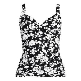 LANDS' END Tankinitop CHLORRESISTENT mit V-Ausschnitt f&uuml;r Damen, Damen, size: regular, Schwarz, Nylon-Mischung, by Lands' End