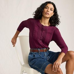 LANDS' END Shirt aus Baumwolle/Modalmix mit 3/4-&Auml;rmeln, Damen, size: regular, Lila, Baumwolle Modal, by Lands' End