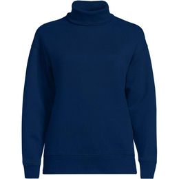 LANDS' END Serious Sweats Rollkragenpullover f&uuml;r Damen, Damen, size: regular, Blau, Baumwoll-Mischung/Polyester-Mischung, by Lands' End