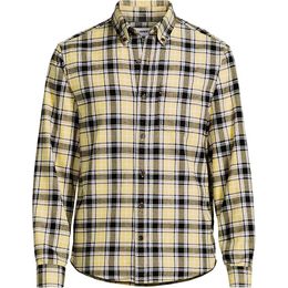 LANDS' END Flanellhemd Flagship Classic Fit, Herren, size: regular, Gelb, Baumwolle, by Lands' End