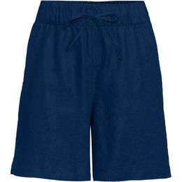LANDS' END Premium Reinleinen-Schlupfshorts f&uuml;r Damen in Plus-Gr&ouml;&szlig;e, Damen, size: plus, Blau, Leinen, by Lands' End