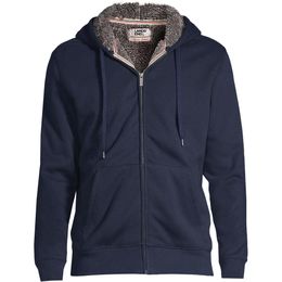 LANDS' END Sweat-Kapuzenjacke mit Teddyfleece-Innenseite f&uuml;r Herren, Herren, size: regular, Blau, Elasthan/Baumwoll-Mischung, by Lands' End