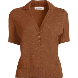 LANDS' END Polopullover mit kurzen &Auml;rmeln f&uuml;r Damen, Damen, size: regular, Orange, Polyacryl/Baumwoll-Mischung, by Lands' End