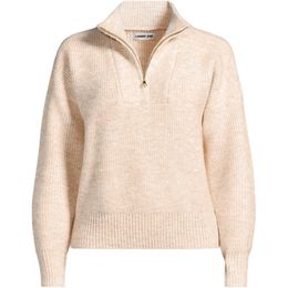LANDS' END Flauschiger Troyer-Pullover f&uuml;r Damen, Damen, size: regular, Elfenbein, Elasthan/Polyester-Mischung/Nylon-Mischung, by Lands' End