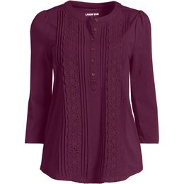 LANDS' END Shirt aus Baumwolle/Modalmix mit 3/4-&Auml;rmeln in Plus-Gr&ouml;&szlig;e, Damen, size: plus, Lila, Baumwolle Modal, by Lands' End