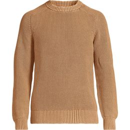 LANDS' END DRIFTER Pullover im Shaker-Rippstrick f&uuml;r Herren, Herren, size: regular, Beige, Baumwolle, by Lands' End