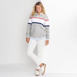 LANDS' END Unifarbene Straight Fit Jeans Mid Waist, Damen, size: regular, Wei&szlig;, Elasthan/Baumwoll-Mischung/Polyester-Mischung, by Lands' End