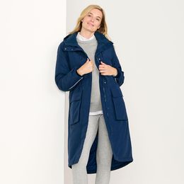 LANDS' END Wasserdichter Isolierter Stadion-Kapuzenmantel Squall f&uuml;r Damen in Petite-Gr&ouml;&szlig;e, Damen, size: petite, Blau, Nylon, by Lands' End