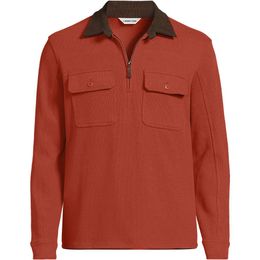 LANDS' END Bedford-Polopullover mit Rei&szlig;verschluss f&uuml;r Herren, Herren, size: regular, Braun, Baumwoll-Mischung/Polyester-Mischung, by Lands' End