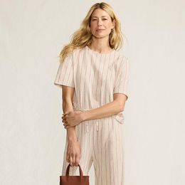 LANDS' END Baumwoll/Leinenmix-Shirt f&uuml;r Damen in Petite-Gr&ouml;&szlig;e, Damen, size: petite, Elfenbein, by Lands' End