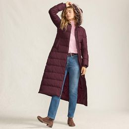LANDS' END Maxi-Daunenmantel mit Kapuze f&uuml;r Damen, Damen, size: regular, Rot, Polyester, by Lands' End