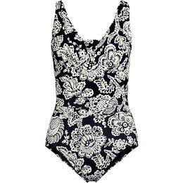 LANDS' END Shape-Badeanzug mit V-Ausschnitt und verstellbaren Tr&auml;gern SLENDER f&uuml;r Damen in Plus-Gr&ouml;&szlig;e, Damen, size: plus, Schwarz, Nylon-Mischung, by Lands' End