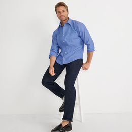 LANDS' END CLASSIC FIT. Klassik-Kragen. B&uuml;gelleichtes Pinpointhemd, Herren, size: regular, Blau, Baumwolle, by Lands' End