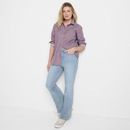 LANDS' END Skinny Fit Recover Schlagjeans High Waist, Damen, size: regular, Blau, Baumwolle/Elasthan/Polyester, by Lands' End
