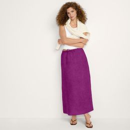 LANDS' END Leinen-Midirock f&uuml;r Damen, Damen, size: regular, Lila, Leinen, by Lands' End