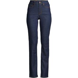 LANDS' END Straight Fit Recover High Waist Jeans in Plus-Gr&ouml;&szlig;e, Damen, size: plus, Blau, Baumwoll-Mischung, by Lands' End