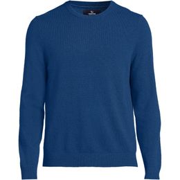 LANDS' END Kaschmirpullover mit rundem Ausschnitt in Tall-Gr&ouml;&szlig;e, Herren, size: tall, Blau, Kaschmir, by Lands' End