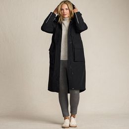 LANDS' END Wasserdichter Isolierter Stadion-Kapuzenmantel Squall f&uuml;r Damen in Plus-Gr&ouml;&szlig;e, Damen, size: plus, Schwarz, Nylon, by Lands' End