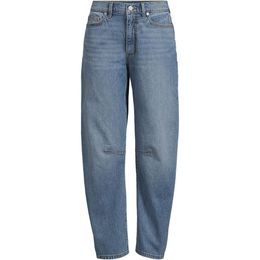 LANDS' END Soft Denim Relaxte Barrel-Jeans Mid Waist in Plus-Gr&ouml;&szlig;e, Damen, size: plus, Blau, by Lands' End
