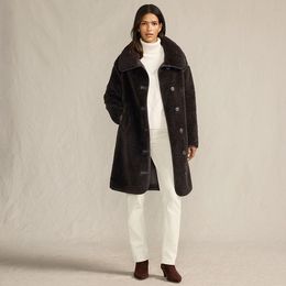 LANDS' END Webpelzmantel f&uuml;r Damen, Damen, size: regular, Braun, Polyester, by Lands' End