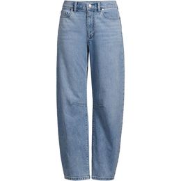 LANDS' END Soft Denim Relaxte Barrel-Jeans Mid Waist in Petite-Gr&ouml;&szlig;e, Damen, size: petite, Blau, by Lands' End