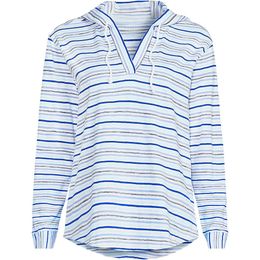LANDS' END Flammgarn-Kapuzenshirt f&uuml;r Damen, Damen, size: regular, Blau, Baumwolle, by Lands' End