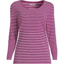 LANDS' END Baumwolle/Modal-Shirt mit Ballett-Ausschnitt f&uuml;r Damen, Damen, size: regular, Rot, Baumwolle Modal, by Lands' End