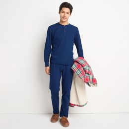 LANDS' END Jersey-Pyjamahose f&uuml;r Herren, Herren, size: regular, Blau, Baumwolle, by Lands' End