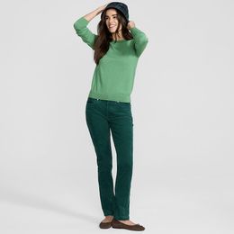 LANDS' END Straight Fit Cordhose Mid Waist f&uuml;r Damen in Petite-Gr&ouml;&szlig;e, Damen, size: petite, Gr&uuml;n, Baumwoll-Mischung, by Lands' End