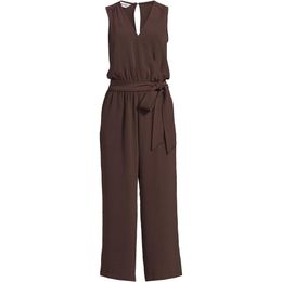LANDS' END Creaseless 7/8-Jumpsuit f&uuml;r Damen in Petite-Gr&ouml;&szlig;e, Damen, size: petite, Schwarz, Polyester, by Lands' End